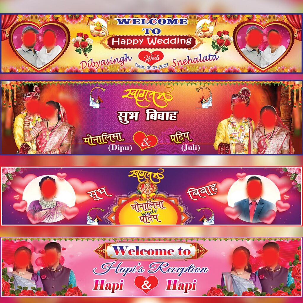 34 Hindi Wedding Standing Banner PSD - Graphics Point Store