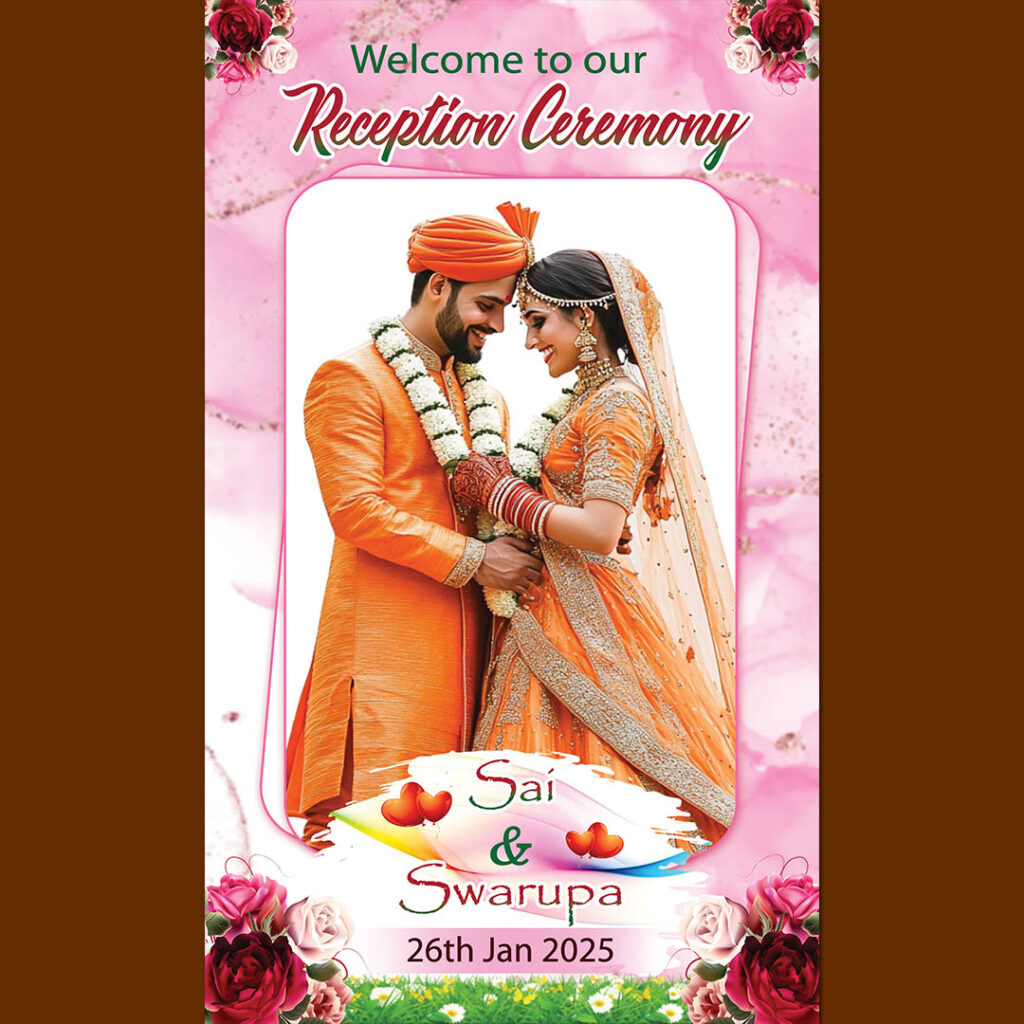 Wedding Reception Banner PSD(3x5) - Graphics Point Store
