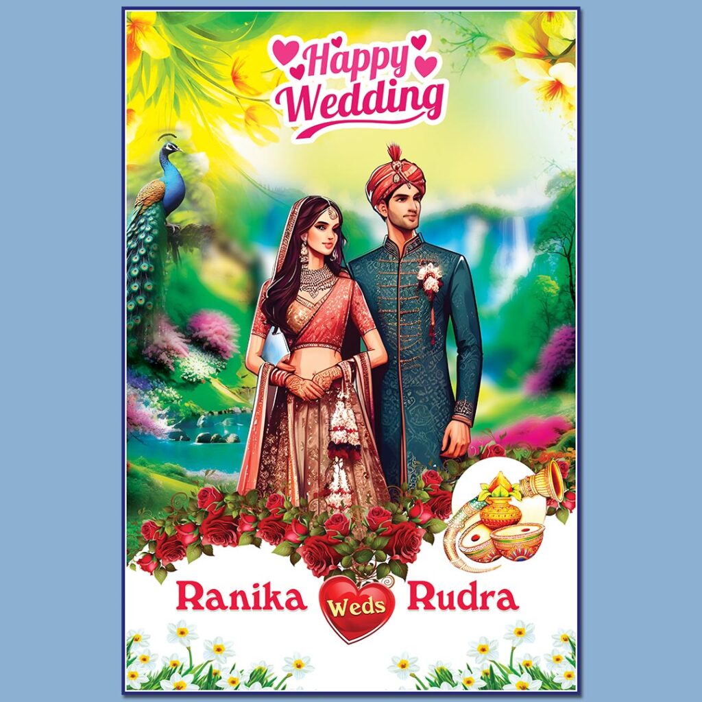 4 Wedding Standing Banner PSD 2025 - Graphics Point Store