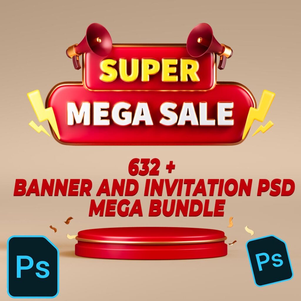 632 + Banner and Invitation Psd Mega Bundle - 2025 - Graphics Point Store